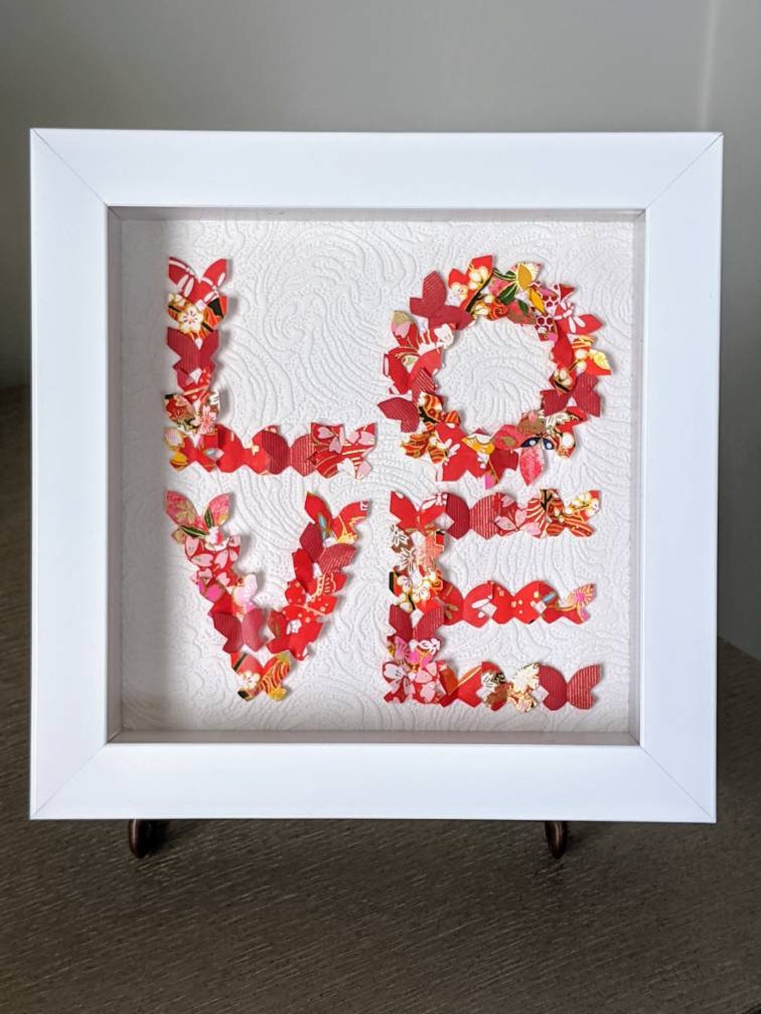 Red Butterfly Origami Art: Japanese Washi Paper Love Sign - Etsy