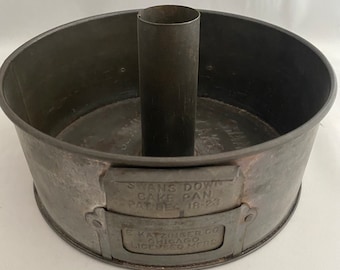 Antique Swans Down Tin Cake Pan Patent Dec. 18 1923 by E. Katzinger Co ...