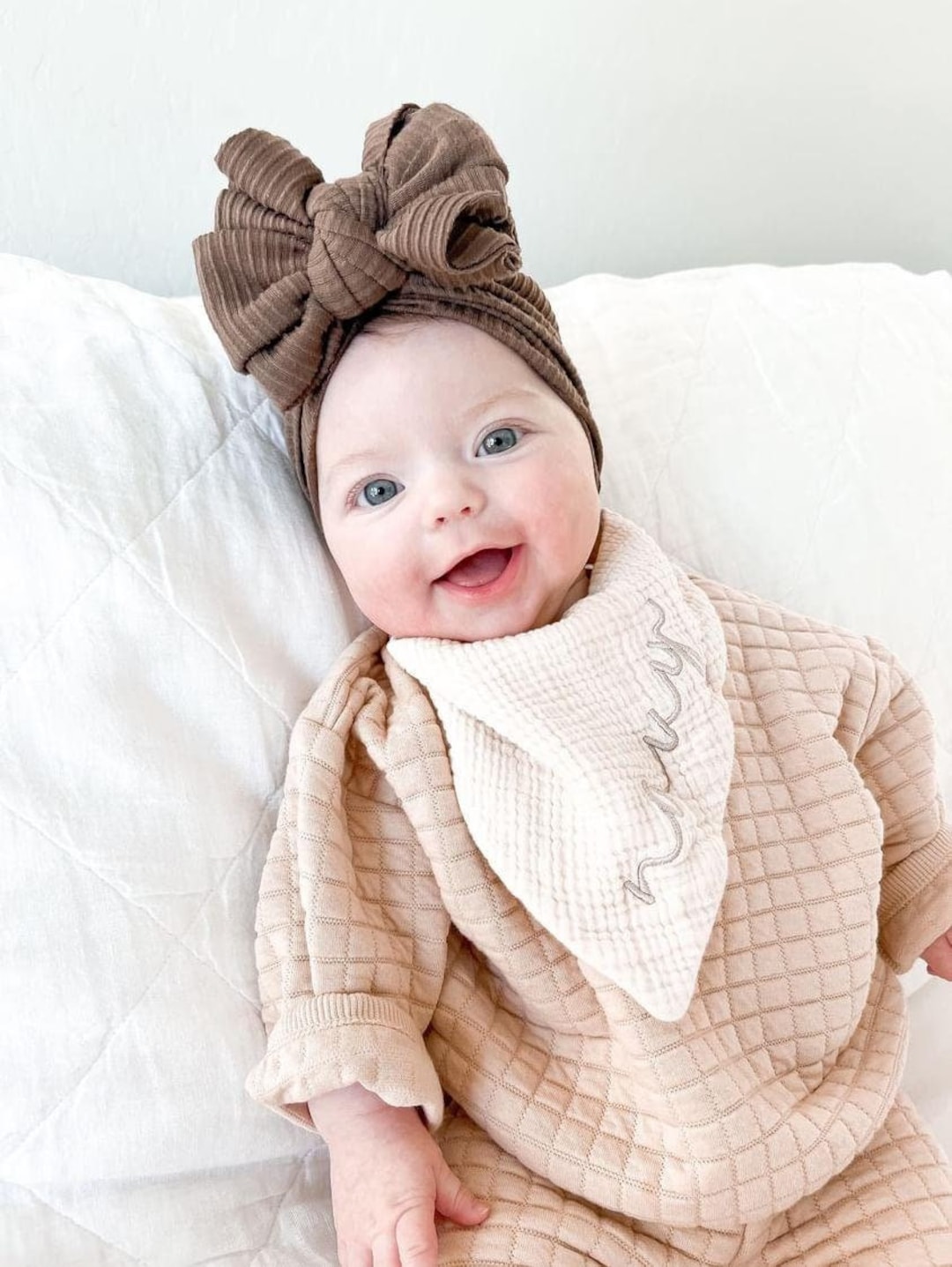 Personalized Embroidered Bib- Unisex- Custom- 100% Organic Cotton ...