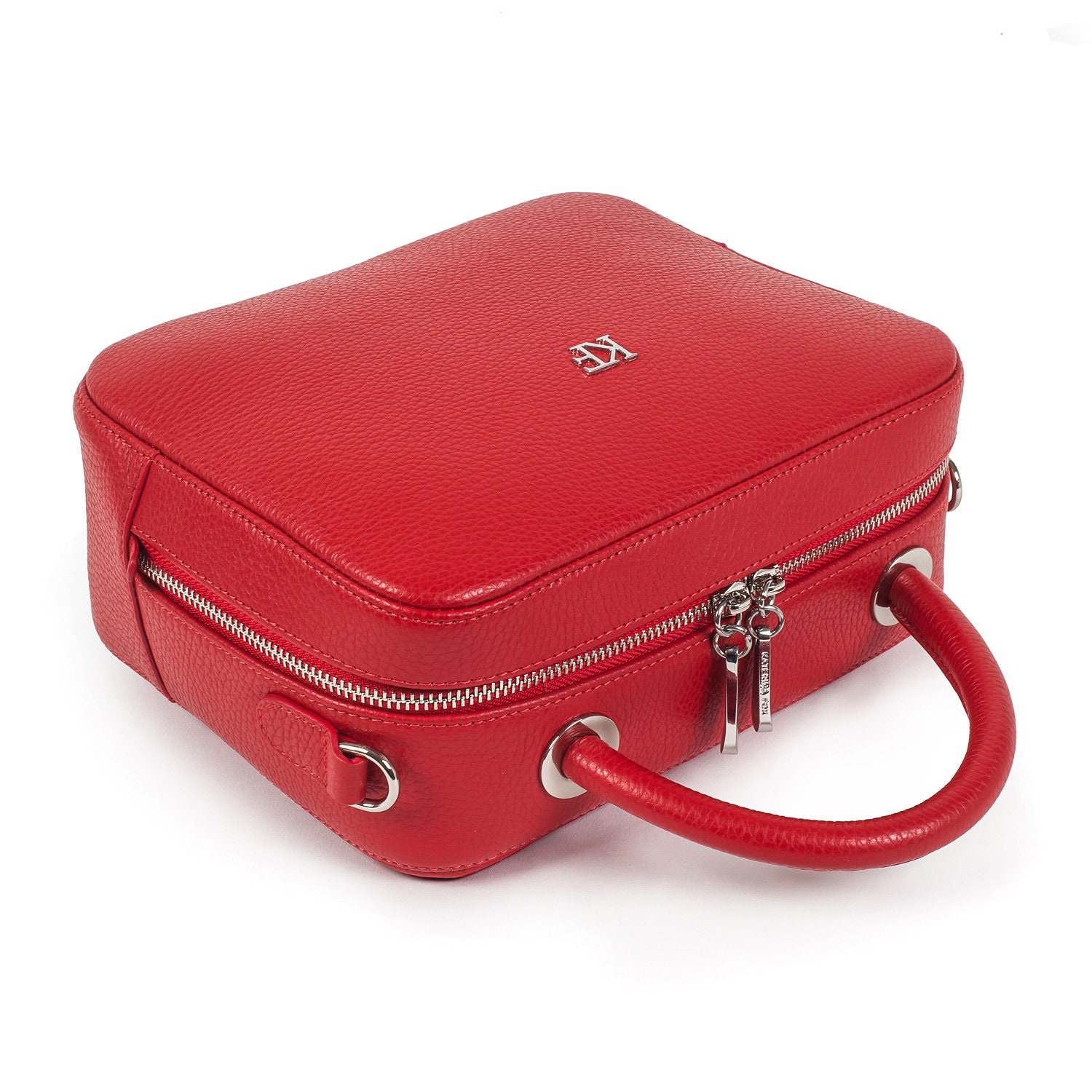 Leather Top Handle Bag Red Leather Handbag Top Handle - Etsy