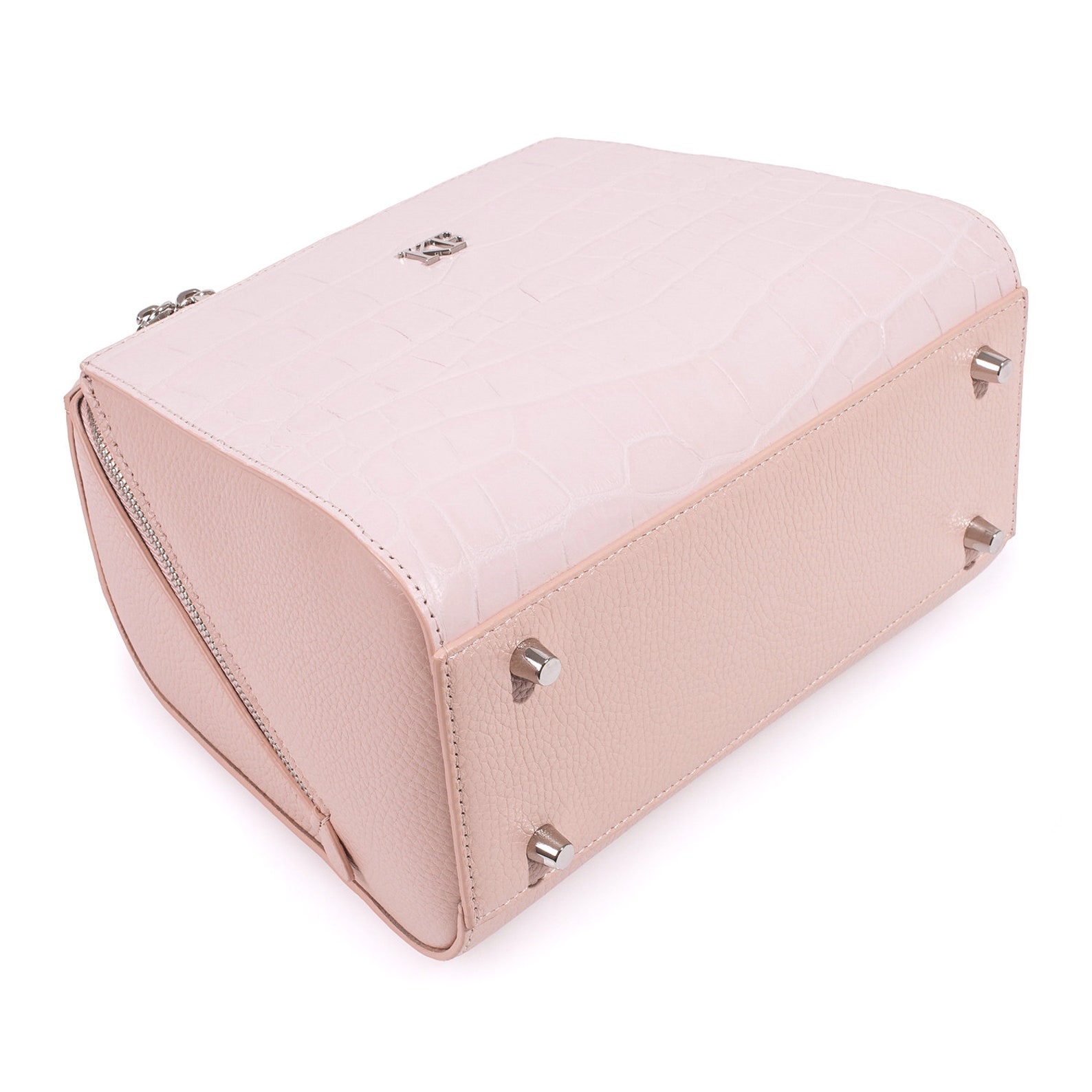 Leather Top Handle Bag Light Pink Leather Handbag Top Handle | Etsy