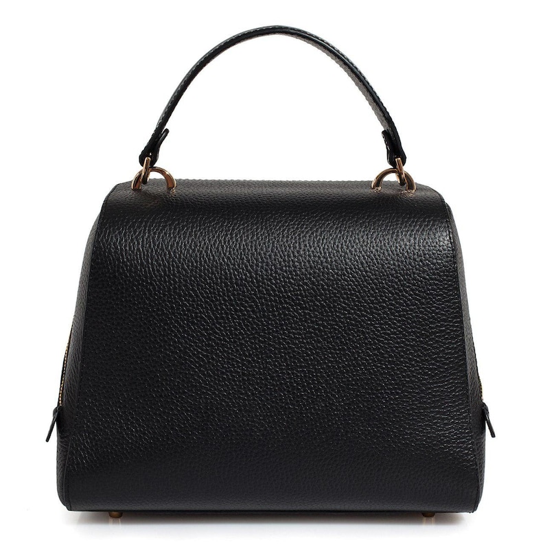 Leather Top Handle Bag Black Leather Handbag Top Handle - Etsy