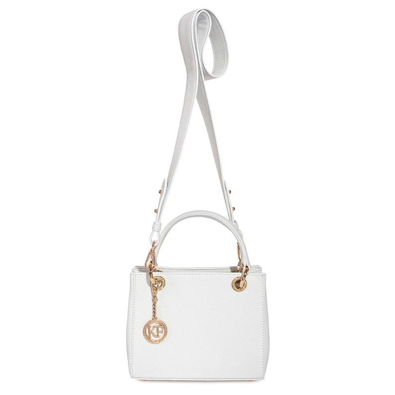 Leather Top Handle Bag White Leather Handbag Top Handle | Etsy