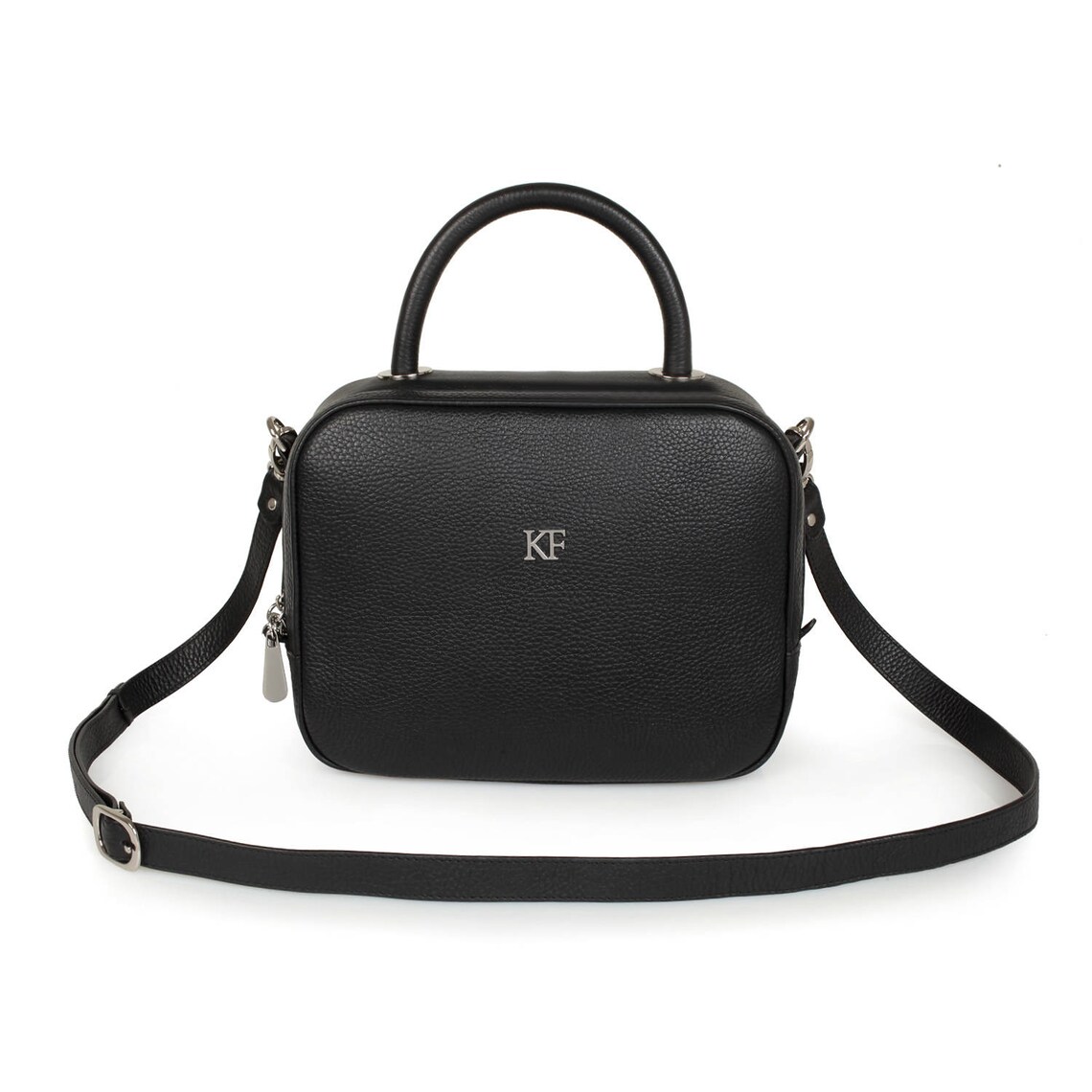 Leather Top Handle Bag Black Leather Handbag Top Handle - Etsy