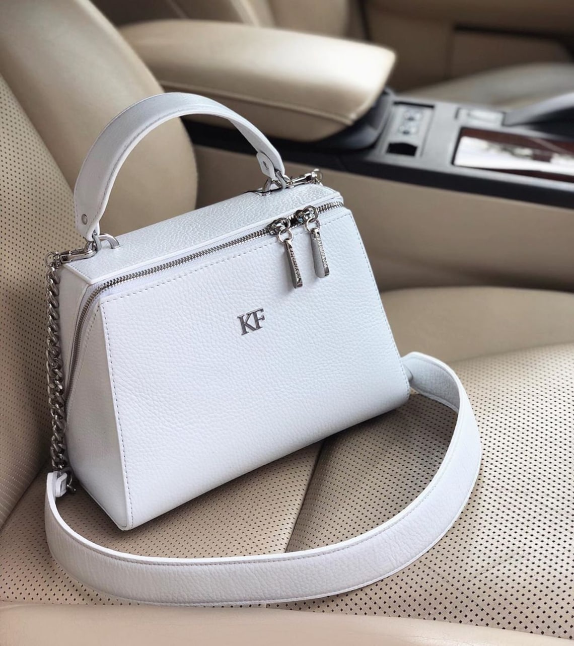 Leather Top Handle Bag White Leather Handbag Top Handle - Etsy