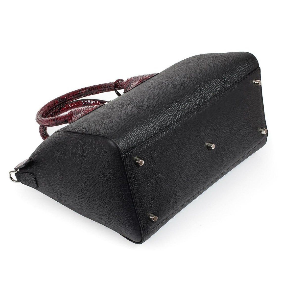 Leather Top Handle Bag Black Leather Handbag Top Handle | Etsy