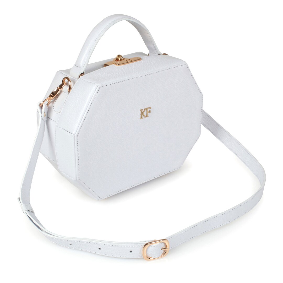 Leather Boxbag, White Leather Box Bag, Women's Leather Boxbag, Leather ...