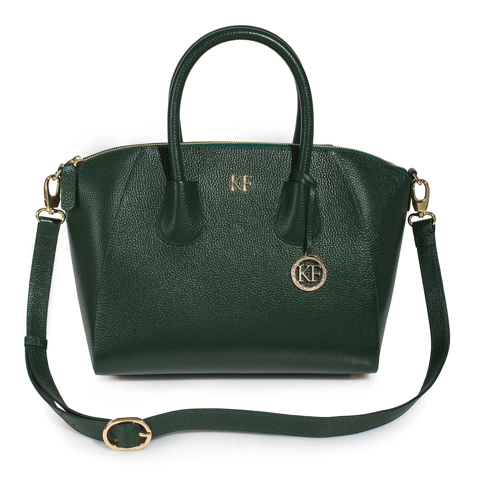 Leather Top Handle Bag Dark Green Leather Handbag Top Handle - Etsy