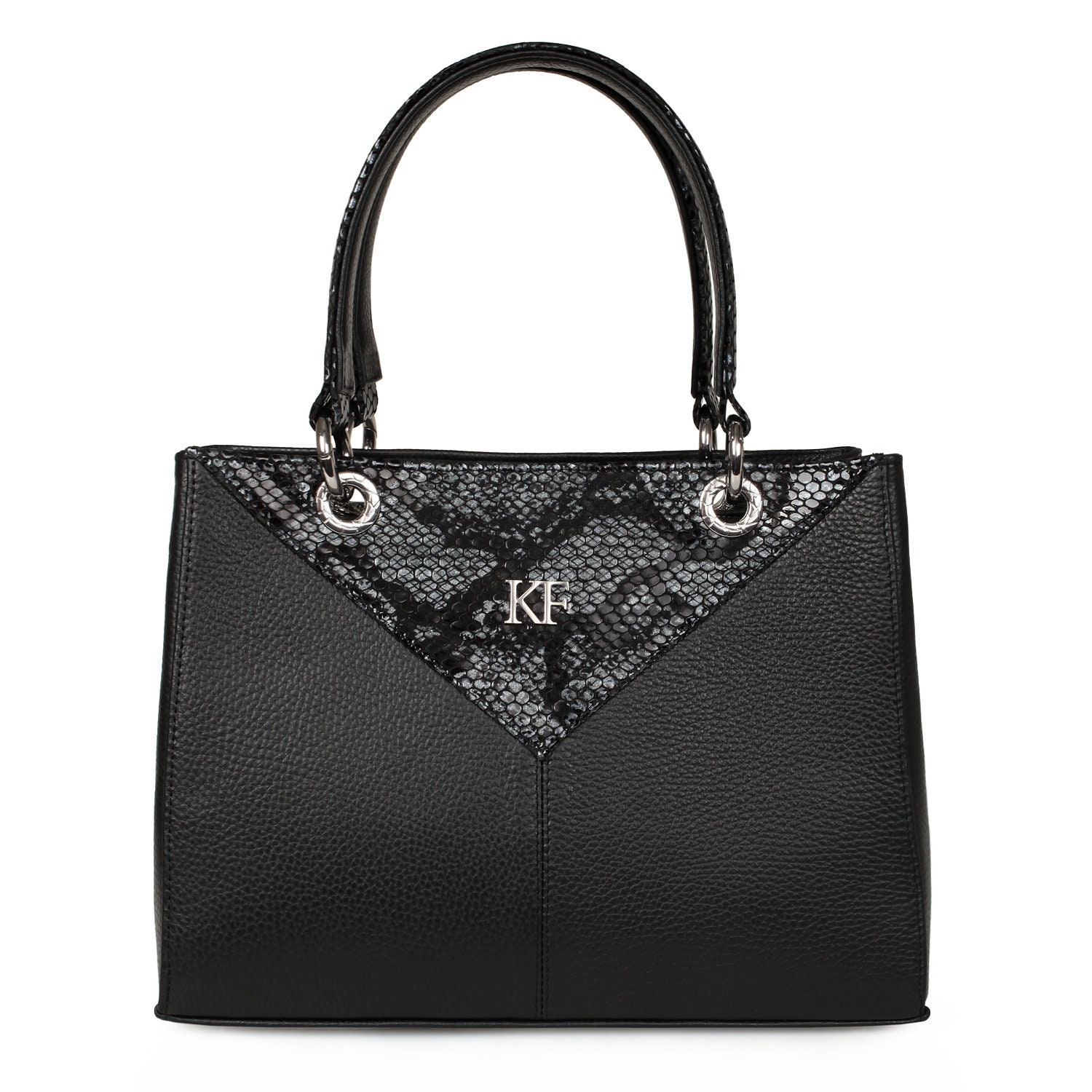 Leather Top Handle Bag Black Leather Handbag Top Handle | Etsy