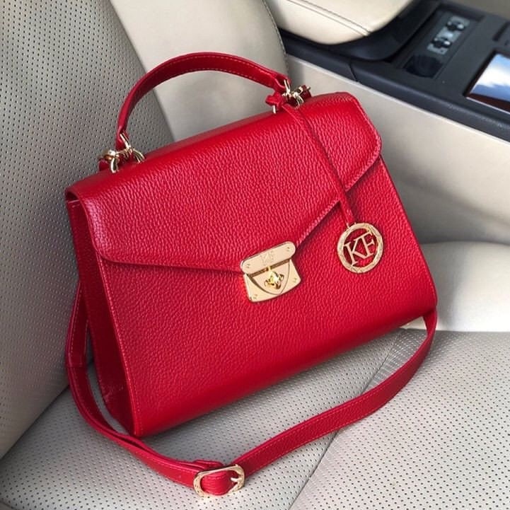 Leather Top Handle Bag Red Leather Handbag Top Handle | Etsy