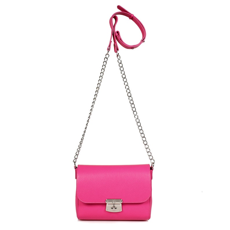 Leather Crossbody Bag Fuchsia Leather Shoulder Bag - Etsy