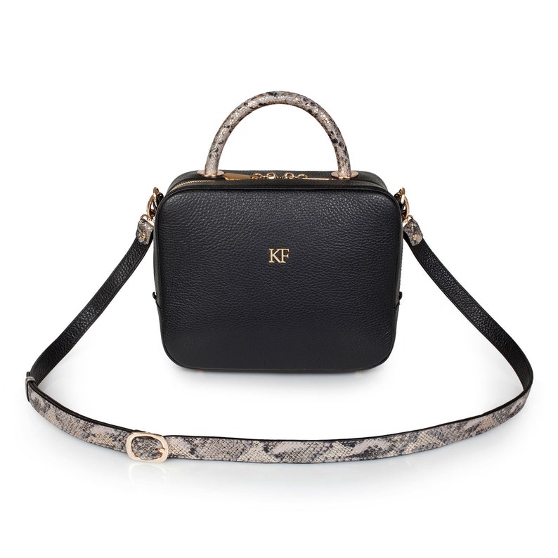 Leather Top Handle Bag Black Leather Handbag Top Handle | Etsy