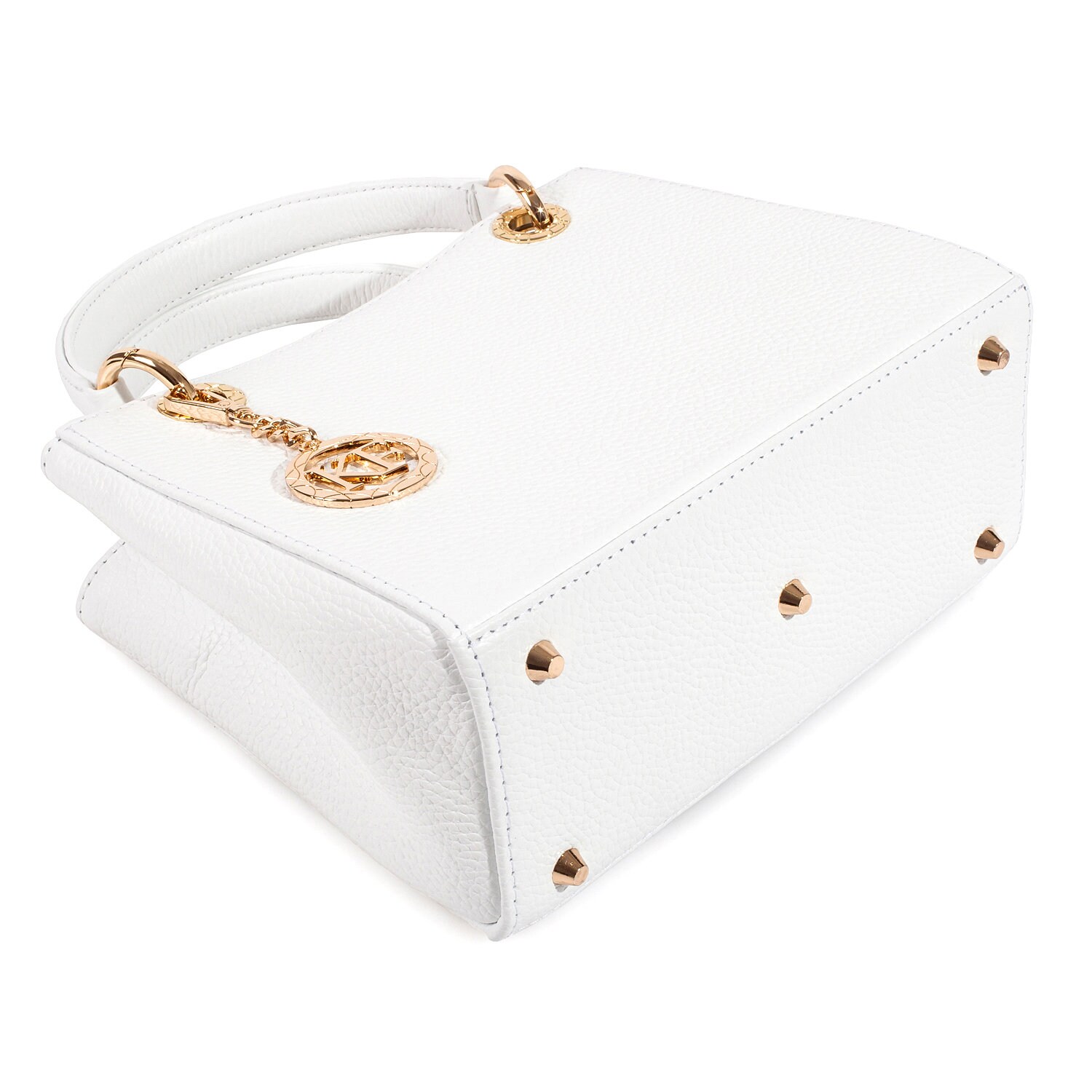 Leather Top Handle Bag White Leather Handbag Top Handle | Etsy