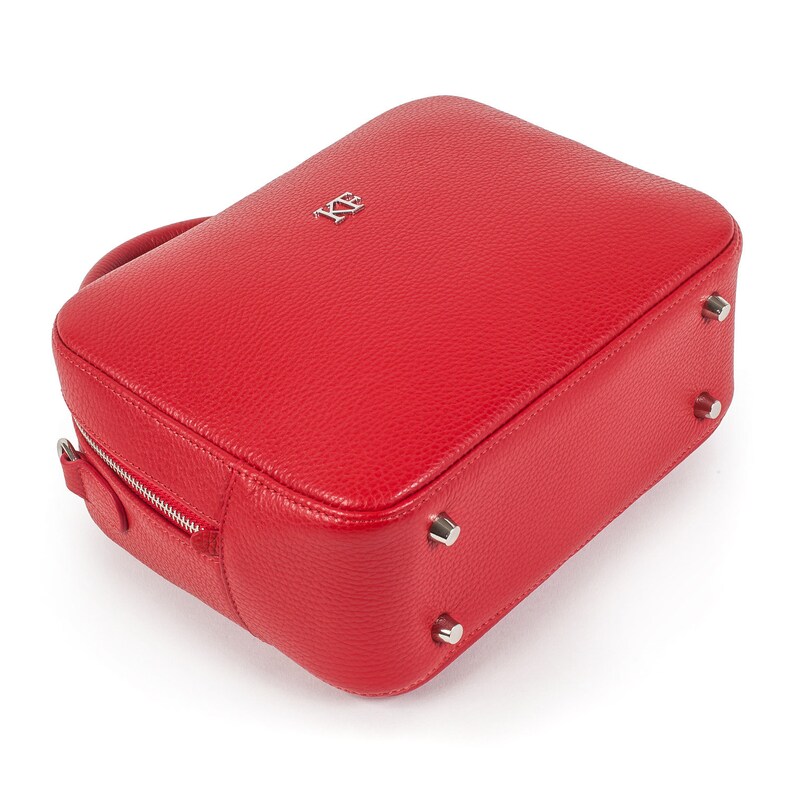 Leather Top Handle Bag Red Leather Handbag Top Handle - Etsy