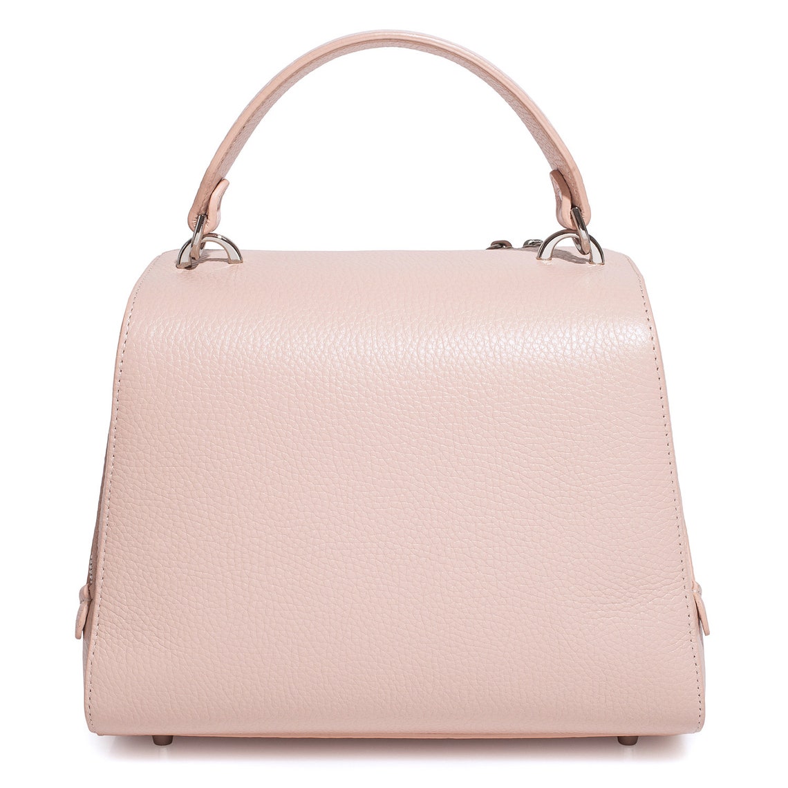 Leather Top Handle Bag Light Pink Leather Handbag Top Handle | Etsy