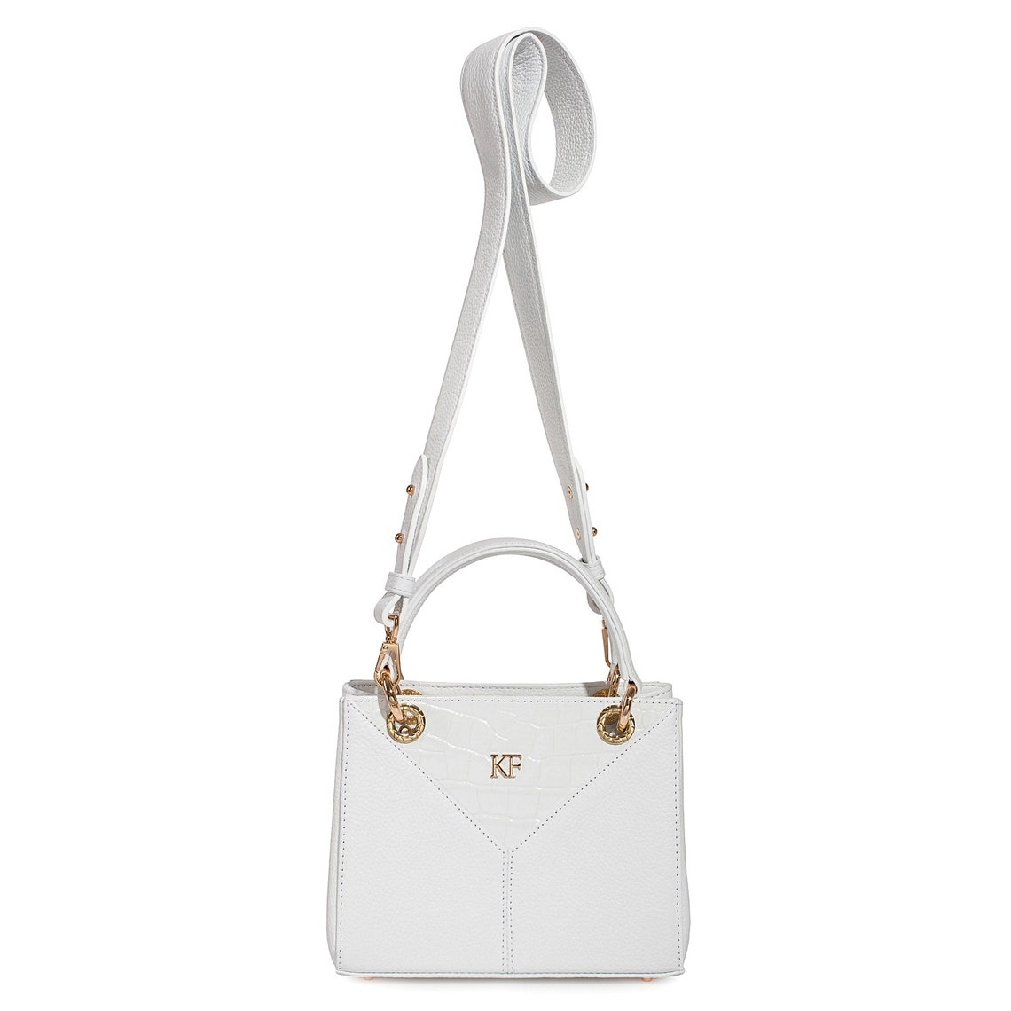 Leather Top Handle Bag White Leather Handbag Top Handle - Etsy