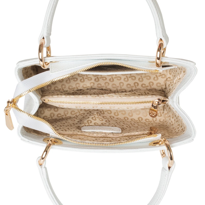 Leather Top Handle Bag White Leather Handbag Top Handle | Etsy