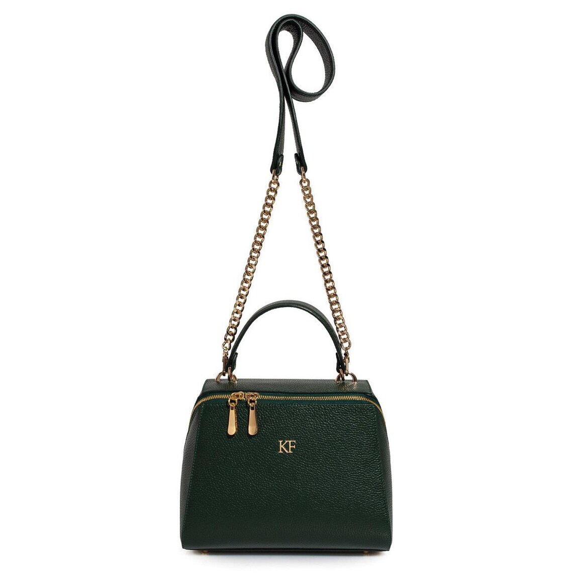 Leather Top Handle Bag Green Leather Handbag Top Handle - Etsy