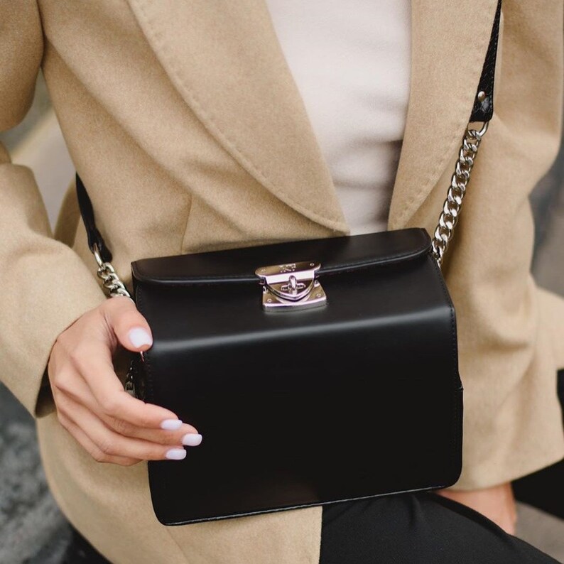 Leather Crossbody Bag Black Leather Shoulder Bag Women's - Etsy