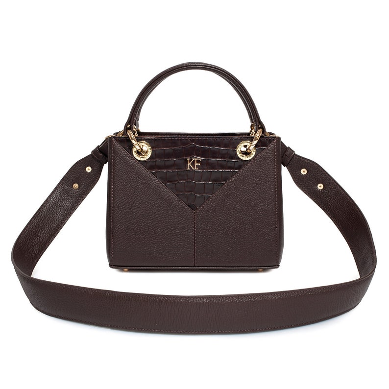 Leather Top Handle Bag Dark Brown Leather Handbag Top Handle - Etsy