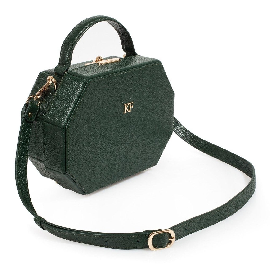 Leather Boxbag Dark Green Leather Box Bag Women's - Etsy