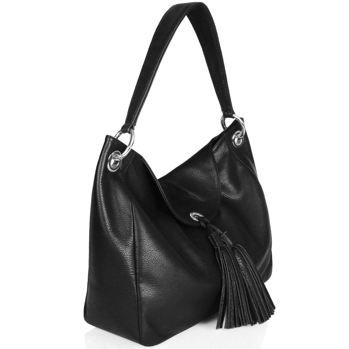 Leather Hobo Bag Black Leather Hobo Bag Women's Leather | Etsy