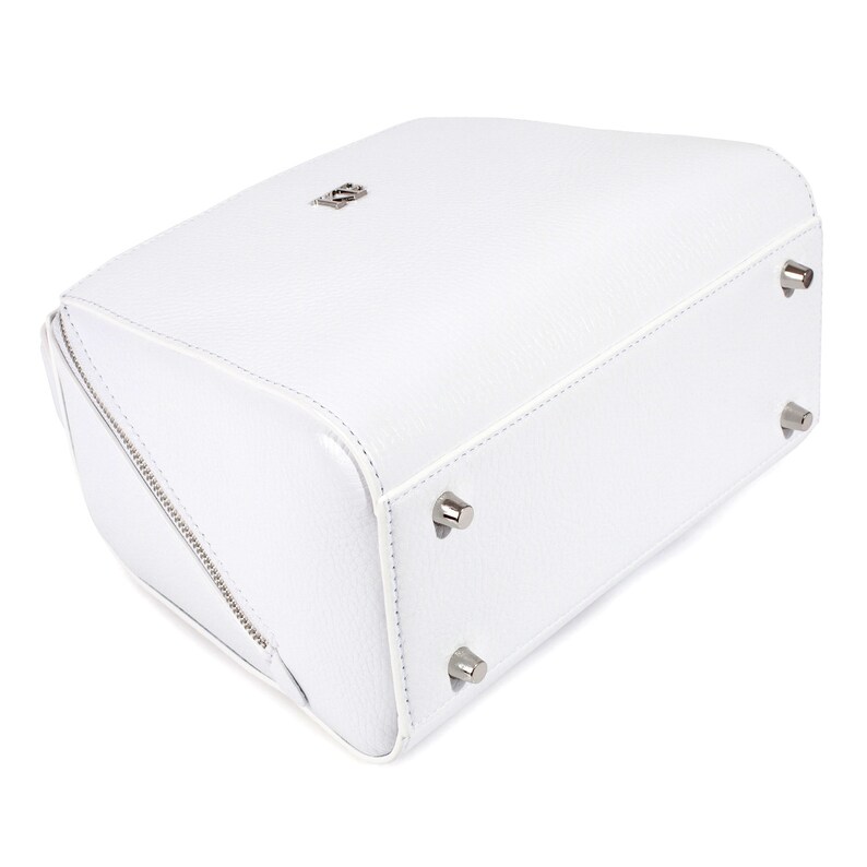 Leather Top Handle Bag White Leather Handbag Top Handle - Etsy