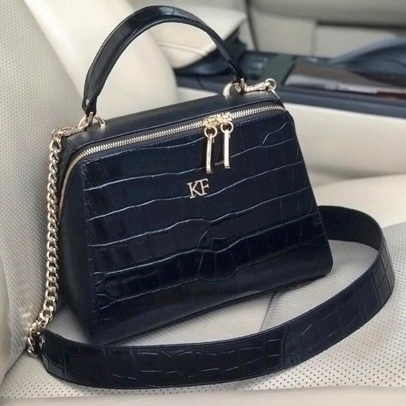 Leather Top Handle Bag Black Leather Handbag Top Handle - Etsy