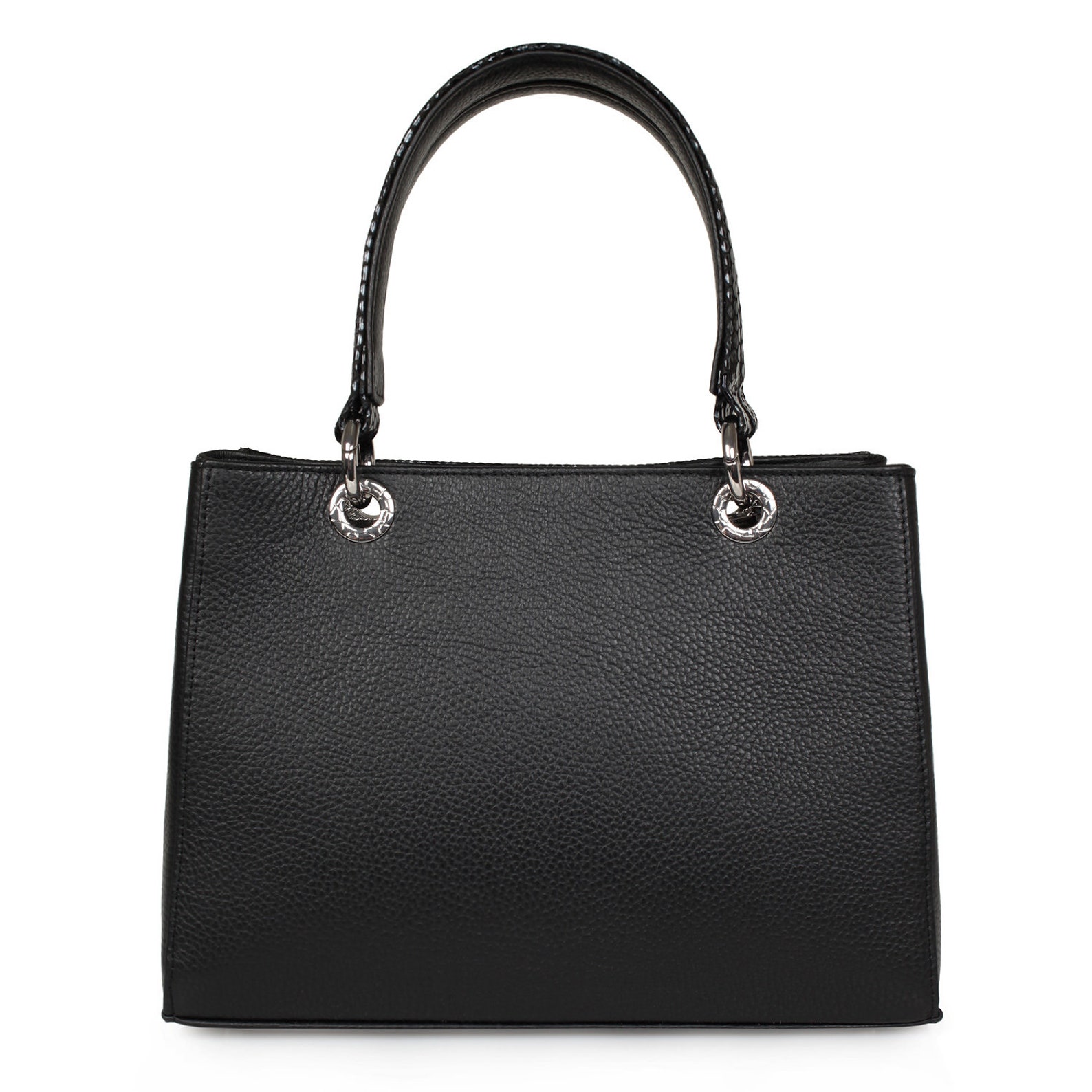 Leather Top Handle Bag Black Leather Handbag Top Handle - Etsy