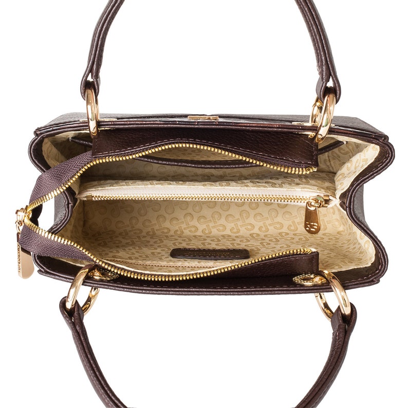 Leather Top Handle Bag Dark Brown Leather Handbag Top Handle - Etsy