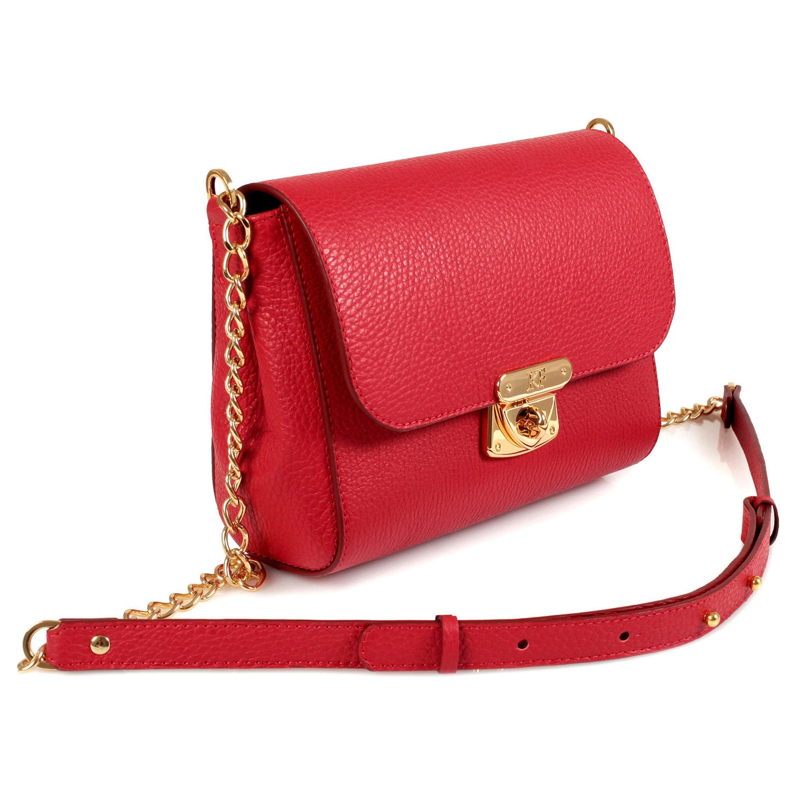 Leather Cross Body Bag Red Leather Shoulder Bag Women's - Etsy