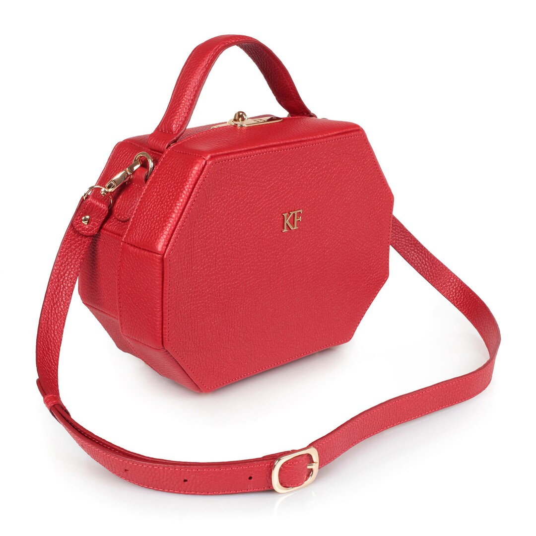 Leather Boxbag, Red Leather Box Bag, Women's Leather Boxbag, Leather ...