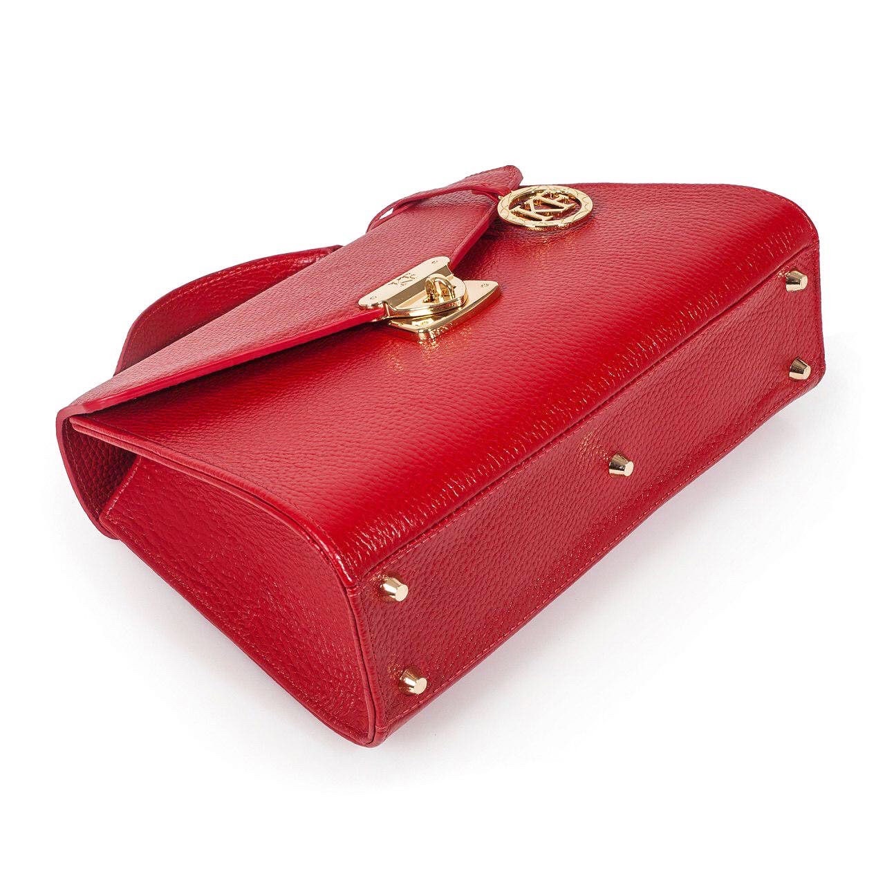 Leather Top Handle Bag Red Leather Handbag Top Handle | Etsy