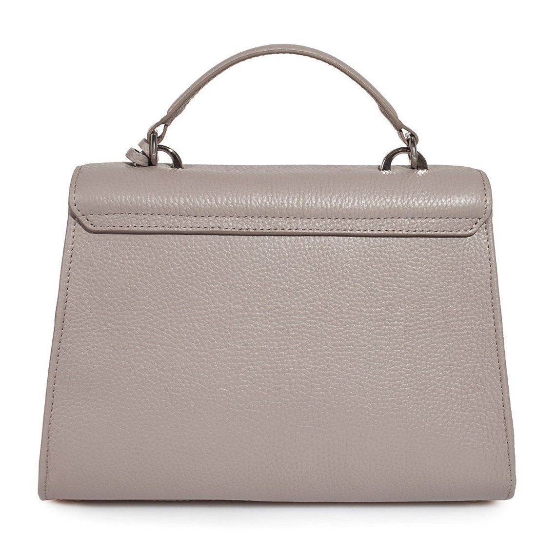 Leather Top Handle Bag Gray Beige taupe Leather Handbag Top - Etsy