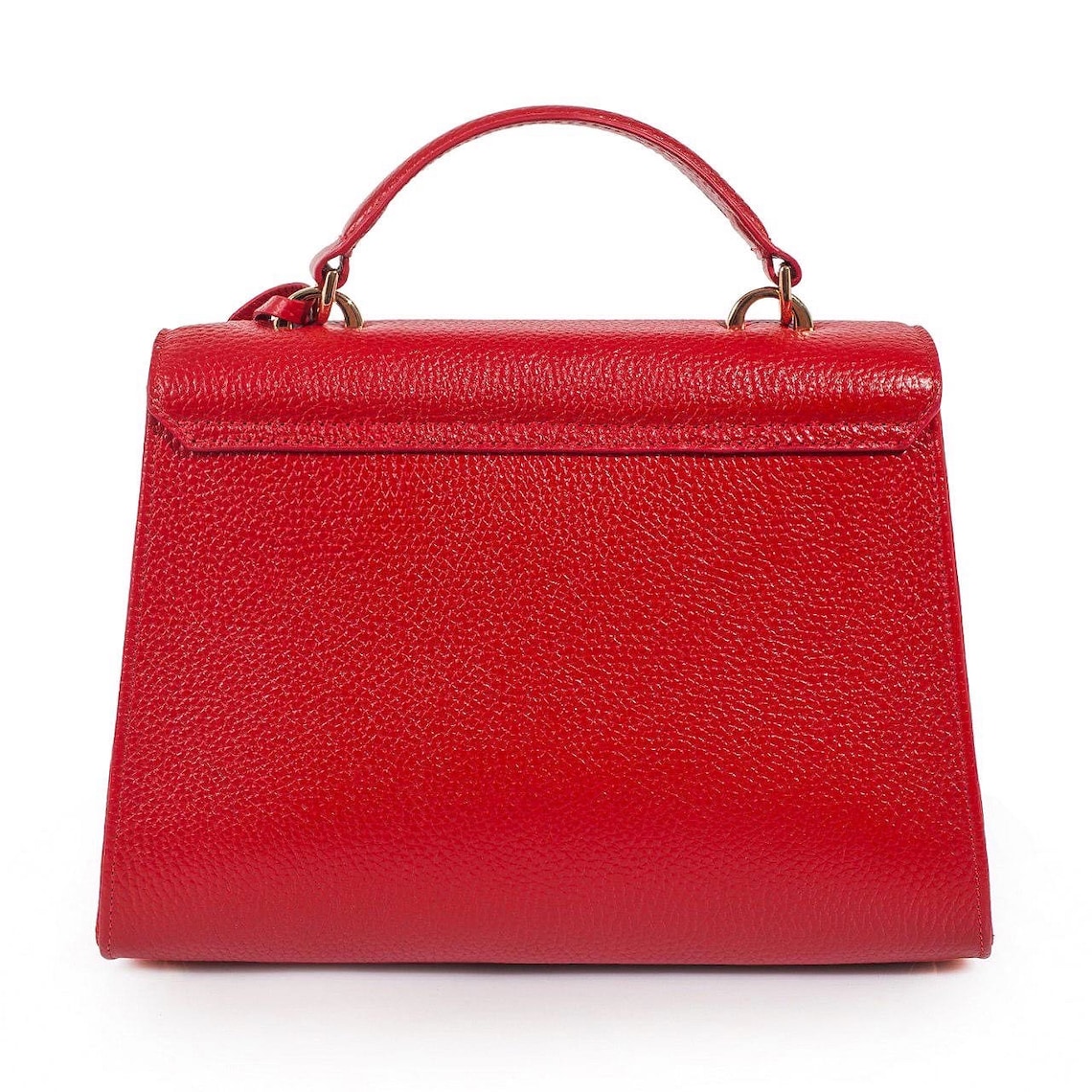 Leather Top Handle Bag Red Leather Handbag Top Handle | Etsy