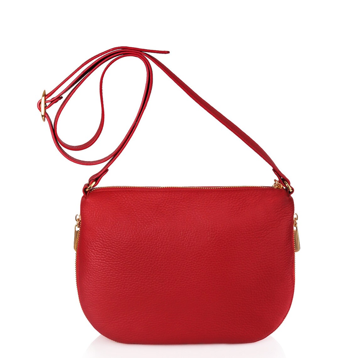 Leather Cross Body Bag Red Leather Shoulder Bag Women's | Etsy