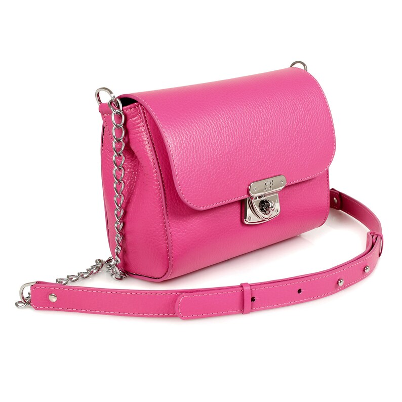Leather Crossbody Bag Fuchsia Leather Shoulder Bag - Etsy