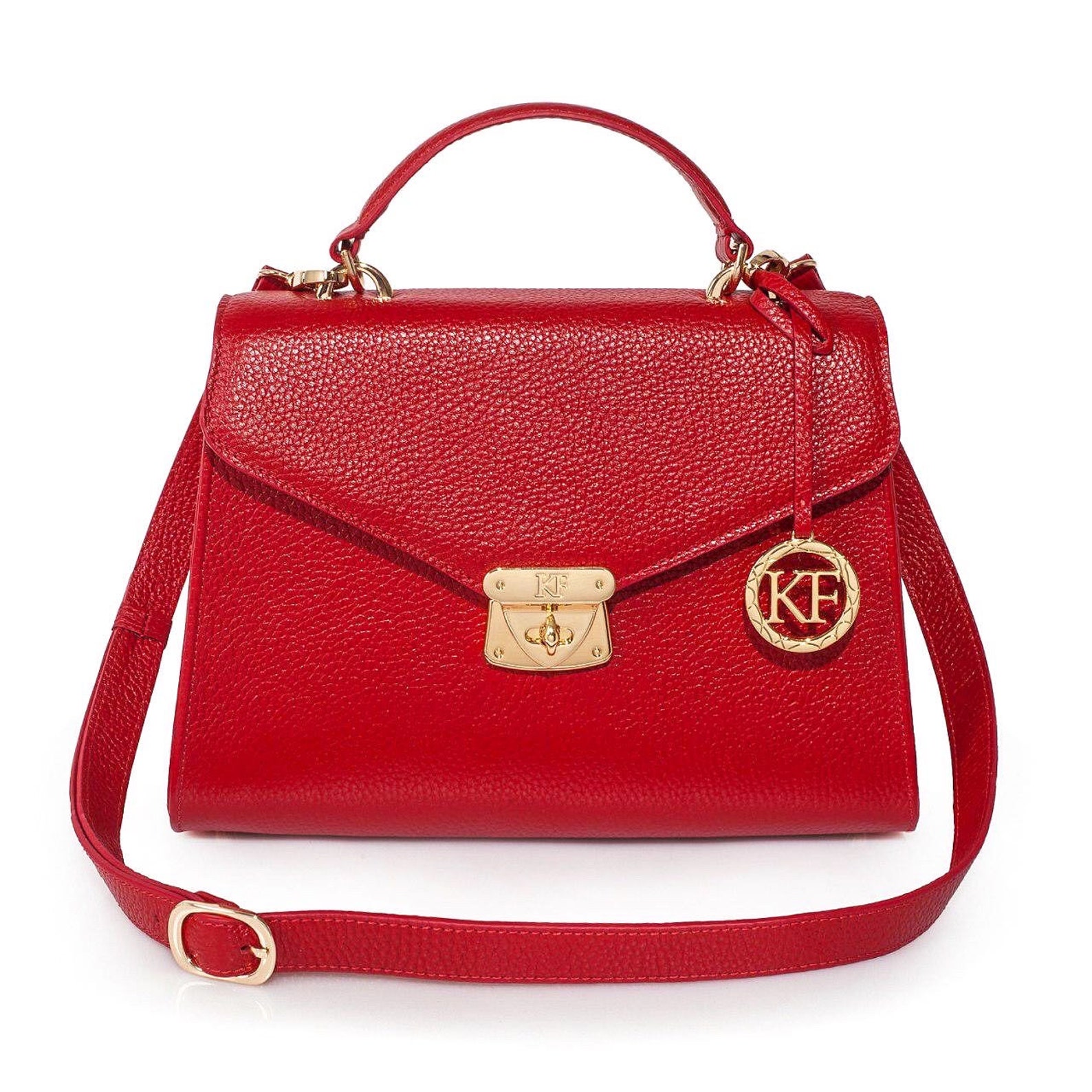 Leather Top Handle Bag, Red Leather Handbag Top Handle, Women's Leather ...