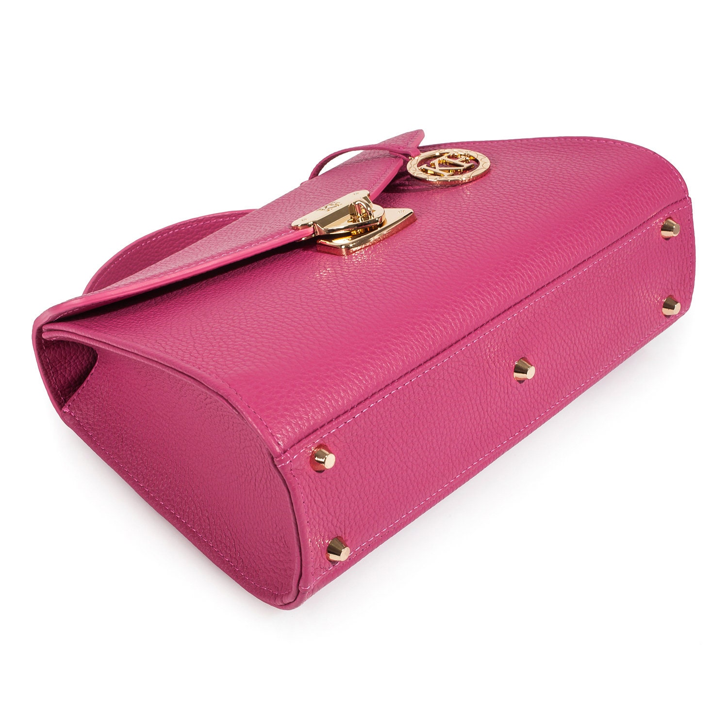 Leather Top Handle Bag Fuchsia Leather Handbag Top Handle - Etsy
