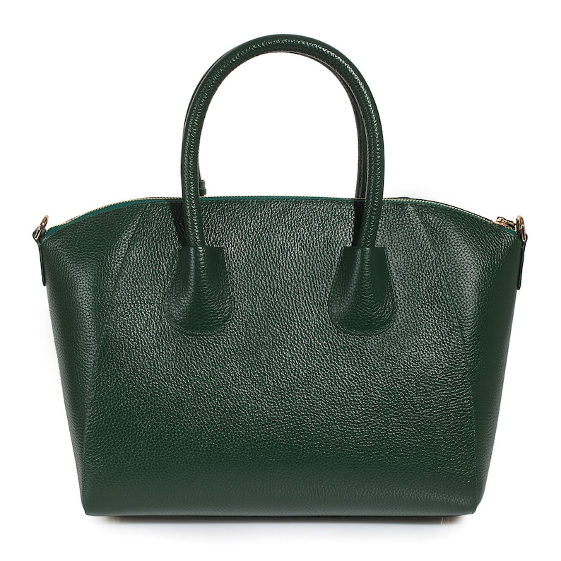 Leather Top Handle Bag Dark Green Leather Handbag Top Handle - Etsy