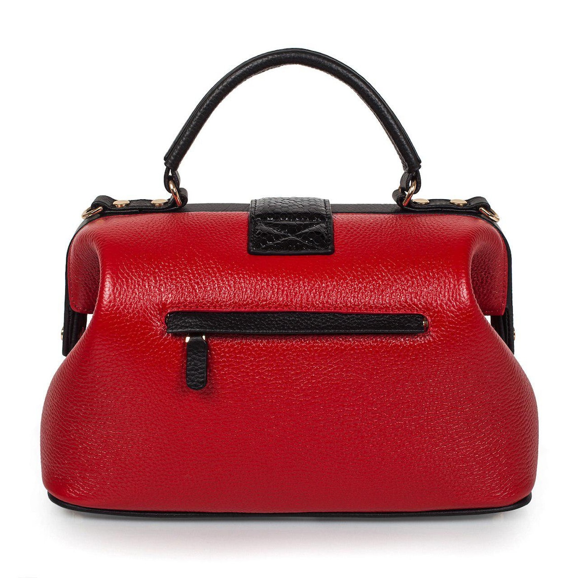 Leather Doctor Bag for Women Red Leather Handbag Top Handle - Etsy