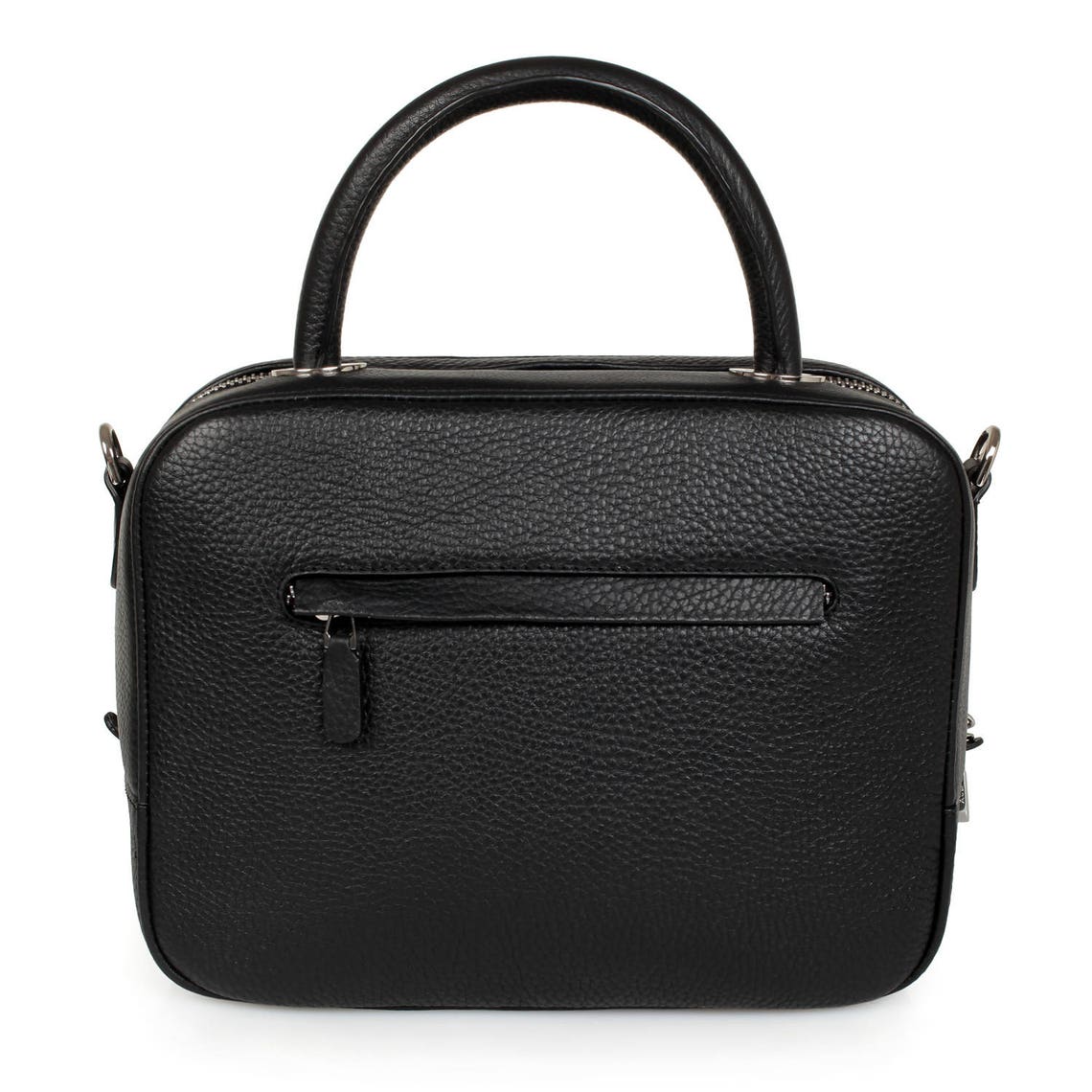 Leather Top Handle Bag Black Leather Handbag Top Handle - Etsy