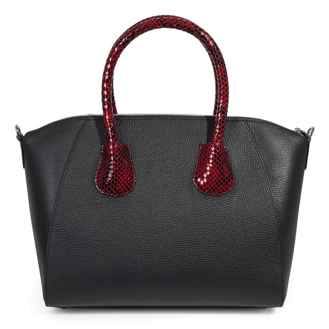 Leather Top Handle Bag Black Leather Handbag Top Handle | Etsy