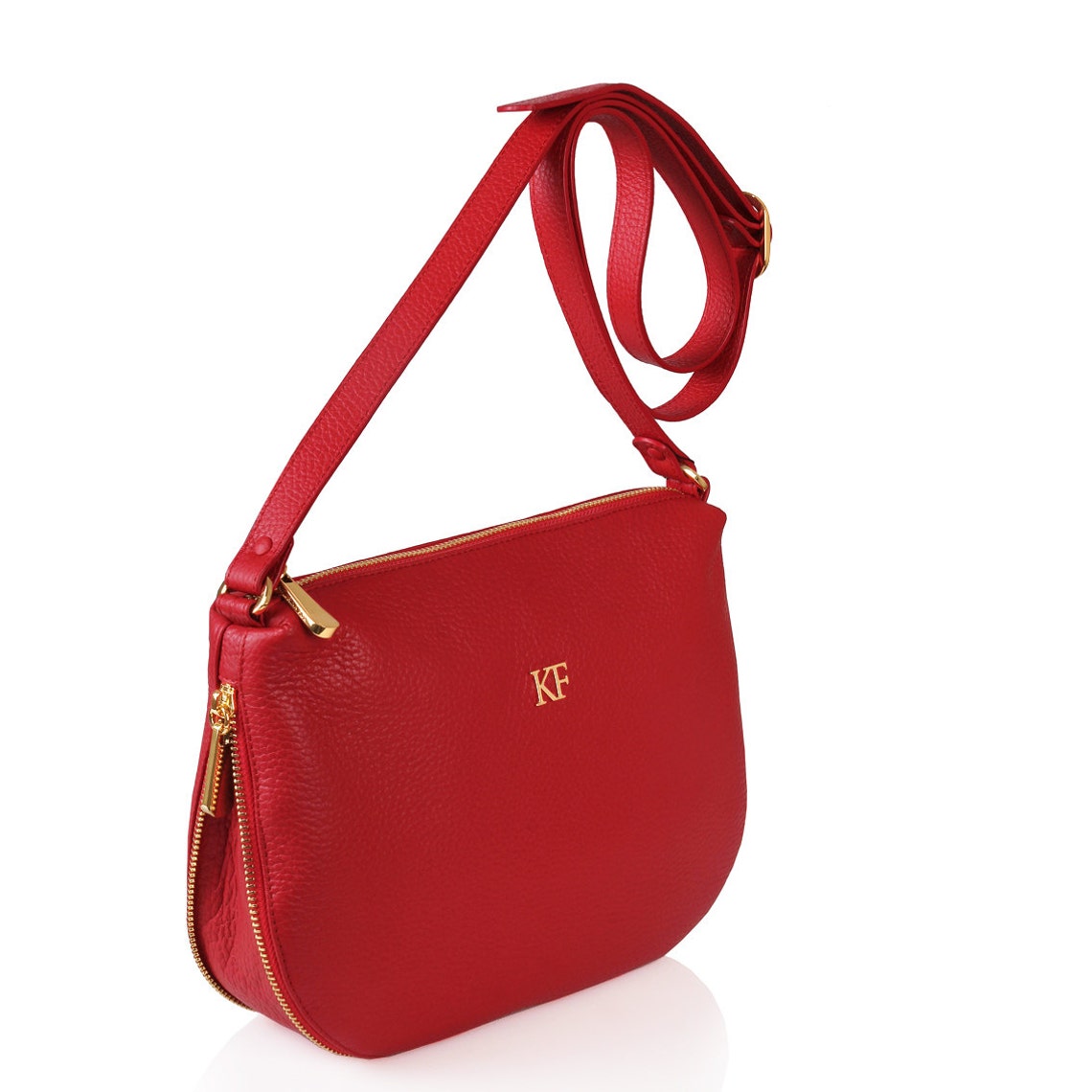 Leather Cross Body Bag Red Leather Shoulder Bag Women's | Etsy