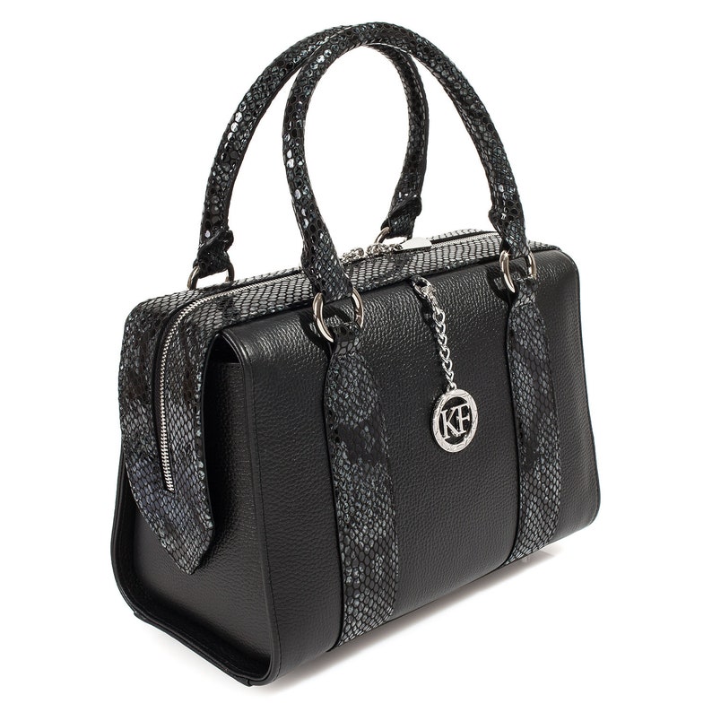 Leather Top Handle Bag Black Leather Handbag Top Handle - Etsy