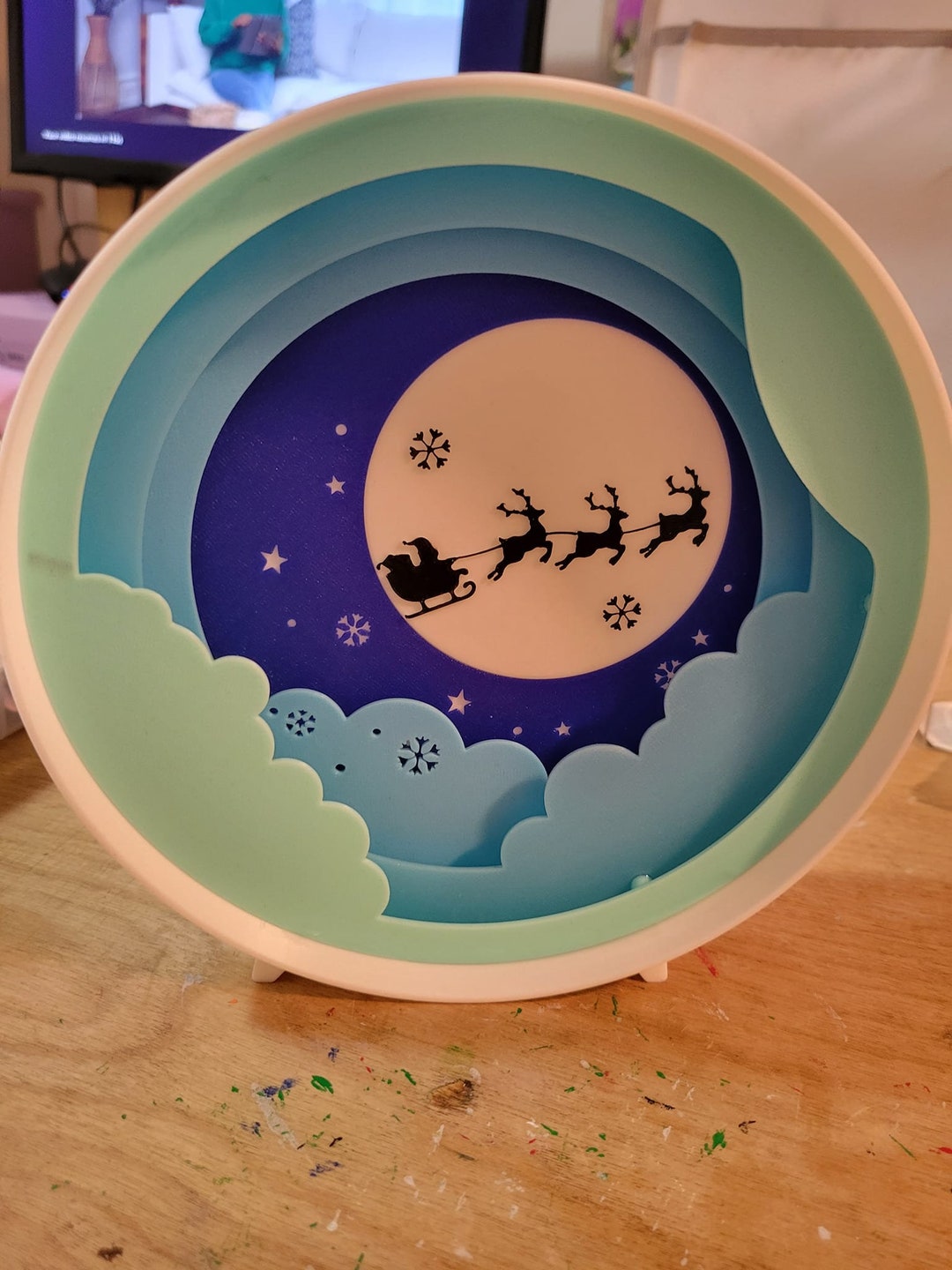 3d Printed Santa Lightbox Etsy