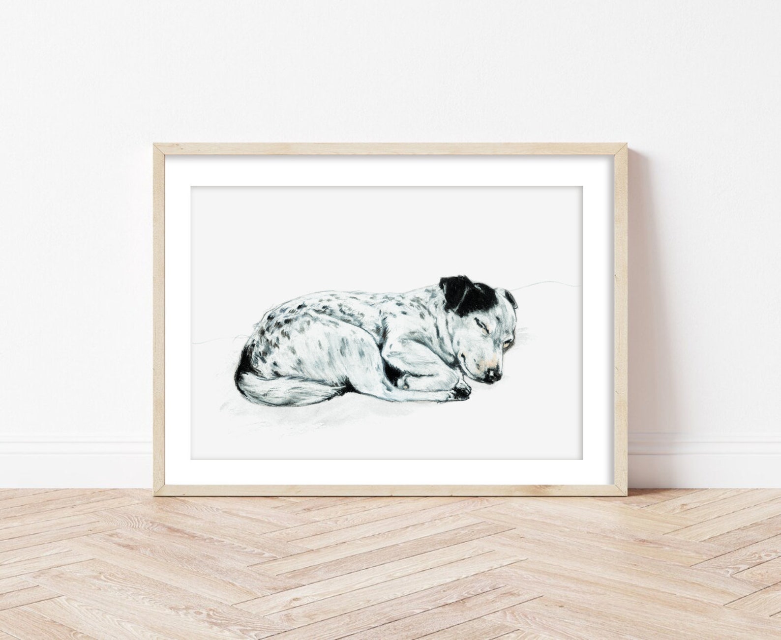 Jack Russell Dog Sleeping Art Print Jack Russell Drawing, Terrier Art ...