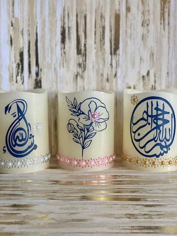 Set of 3 Islamic Flameless Candles - Etsy