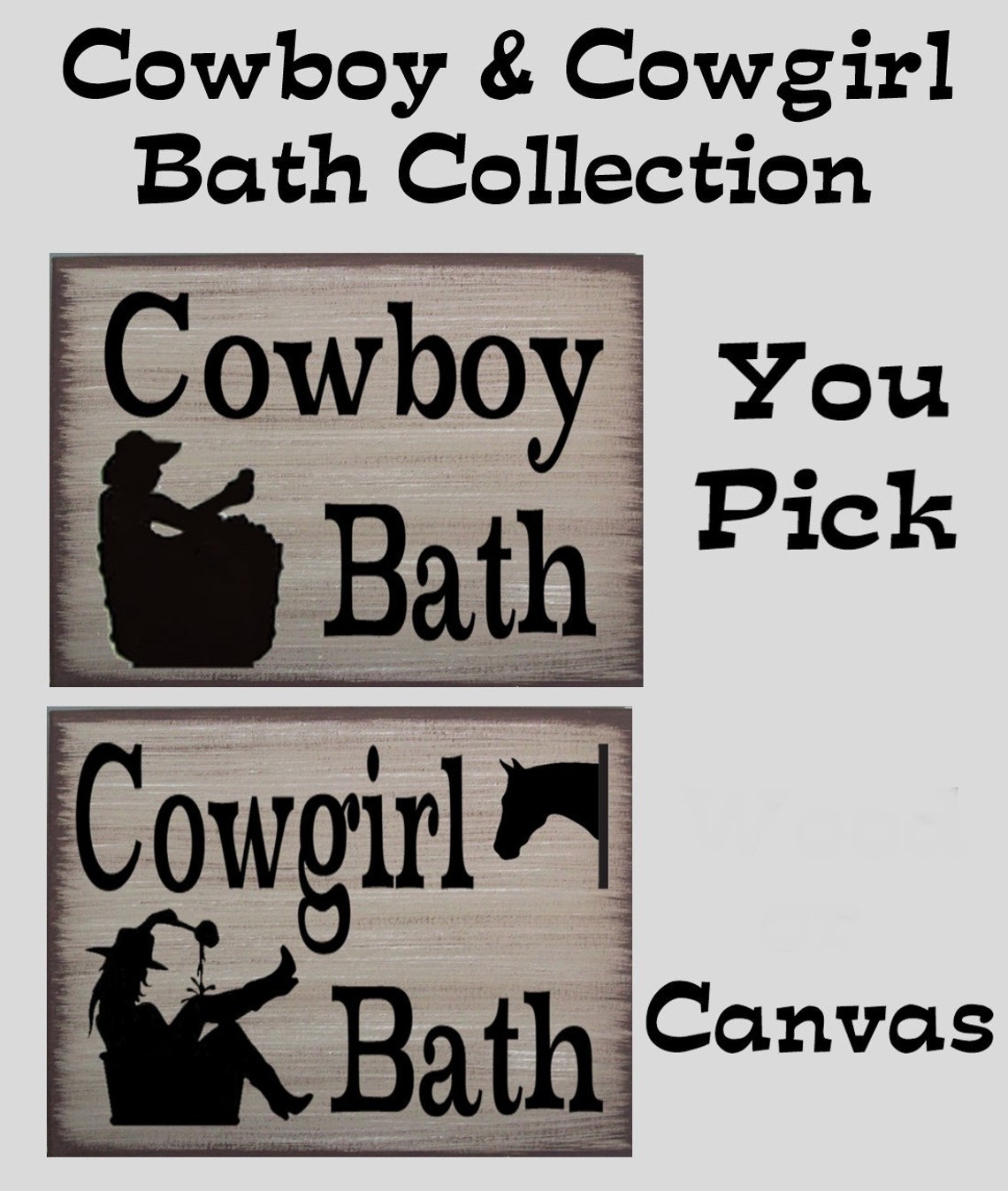 Cowgirl or Cowboy Bath Western Primitive Rustic Distressed - Etsy