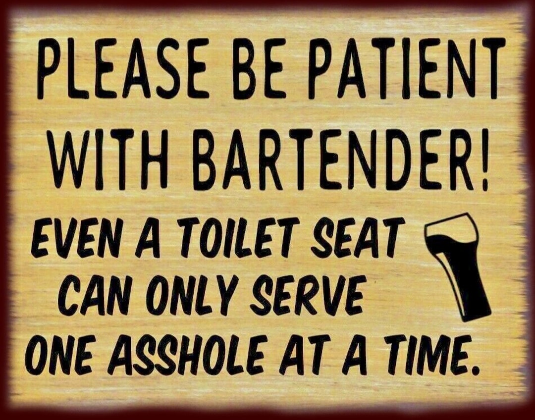 Please Be Patient With Bartender Billiards Pool Bar Pub Canvas Sign ...